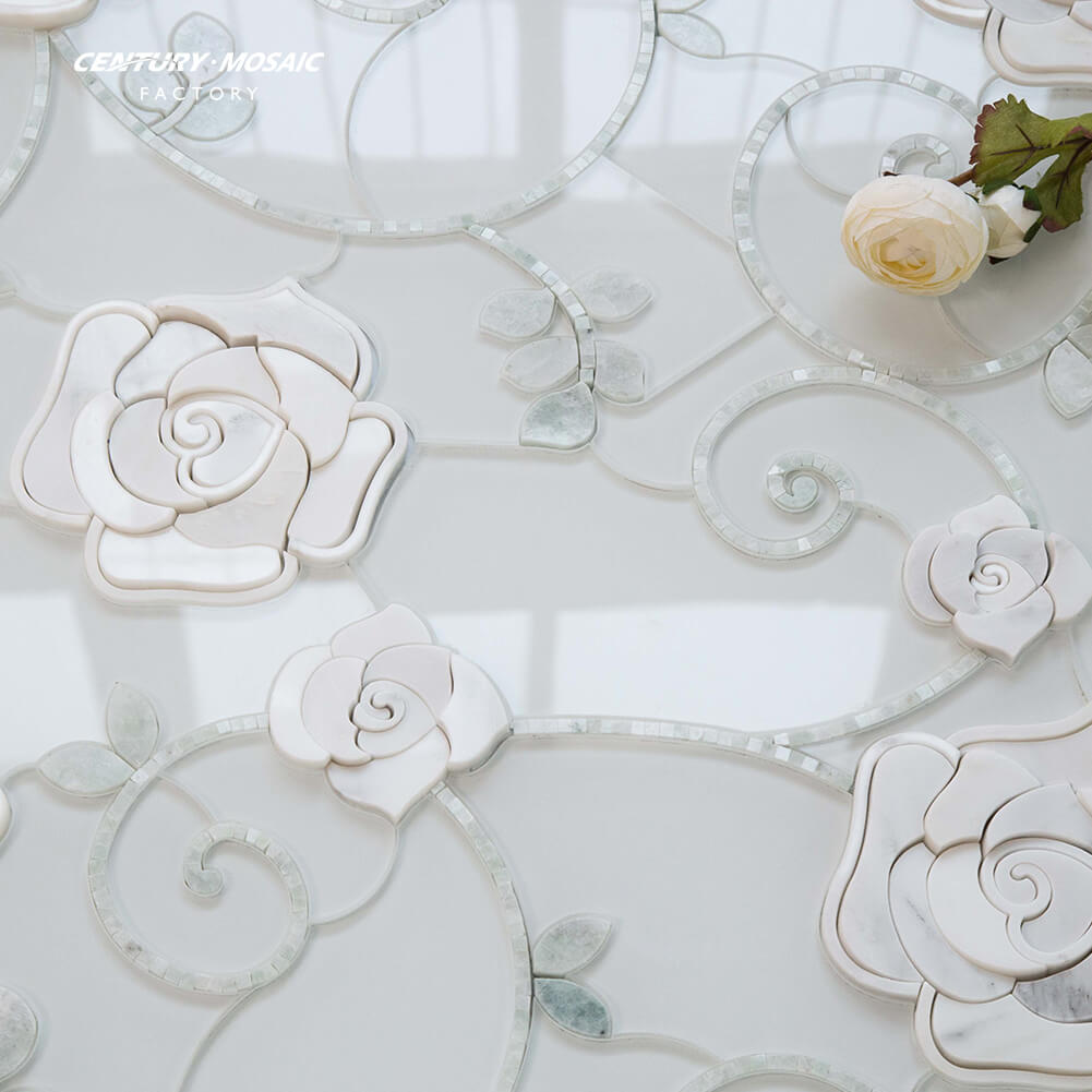 4 Inspiring Flower Waterjet Marble Mosaics We Love – Centurymosaic