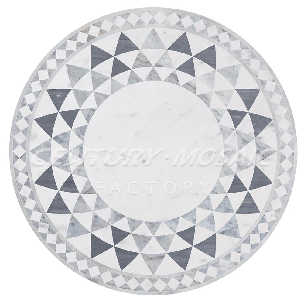 Porto Black and White Marble Round Polished Dining Table Wholesale ...