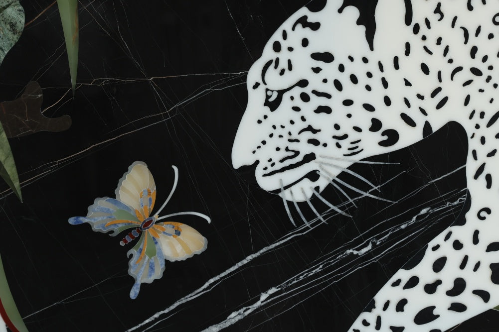 Waterjet Marble Polished Jungle Leopard Artistic Mosaic Painting Whole ...