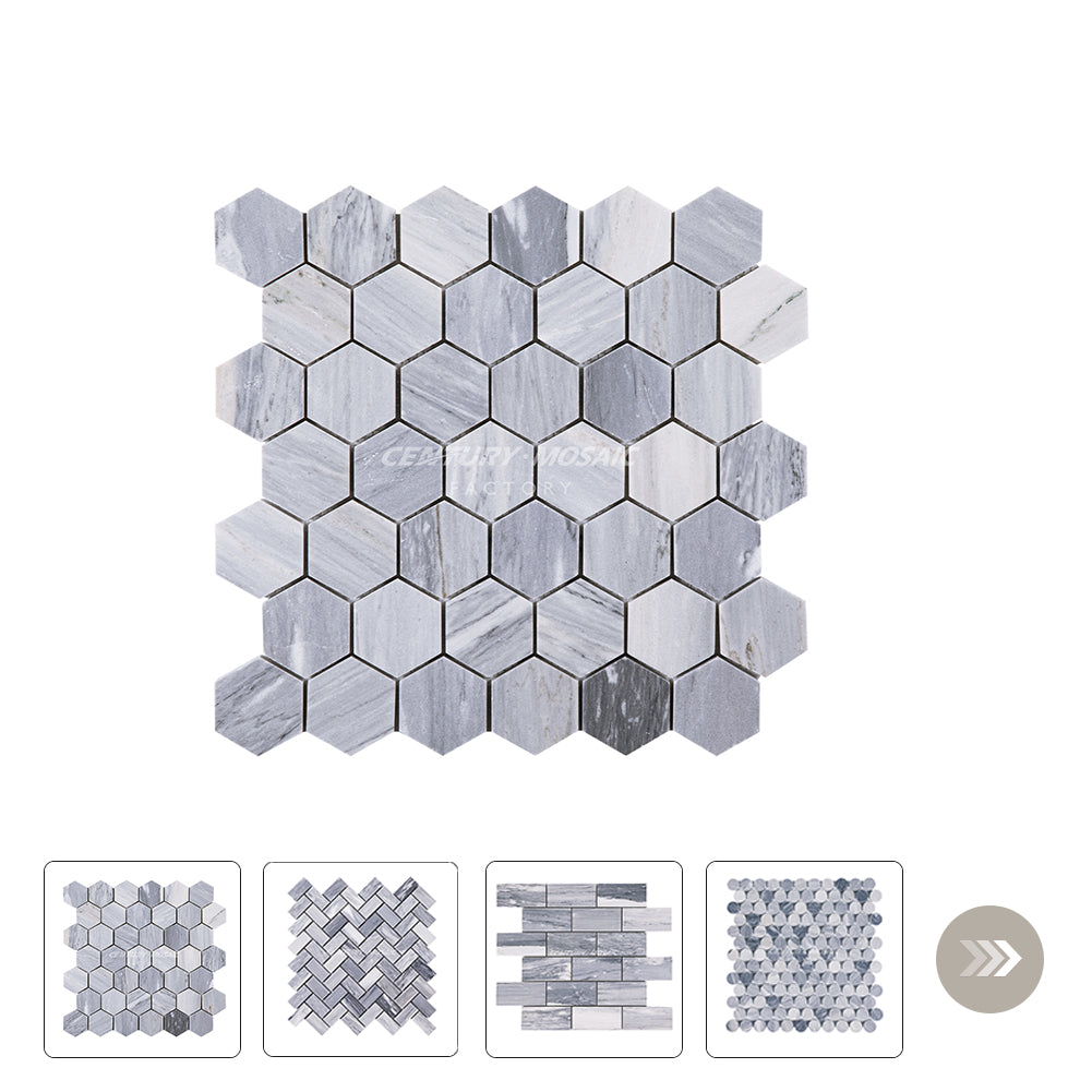 Shadow Blue Polished Marble Mosaic Tiles Wholesale Collection ...