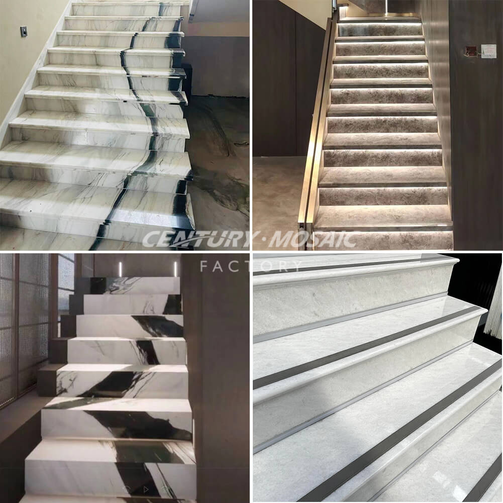 Centurymosaic Wholesale Natural Stone Marble Stair Step Treads Customi