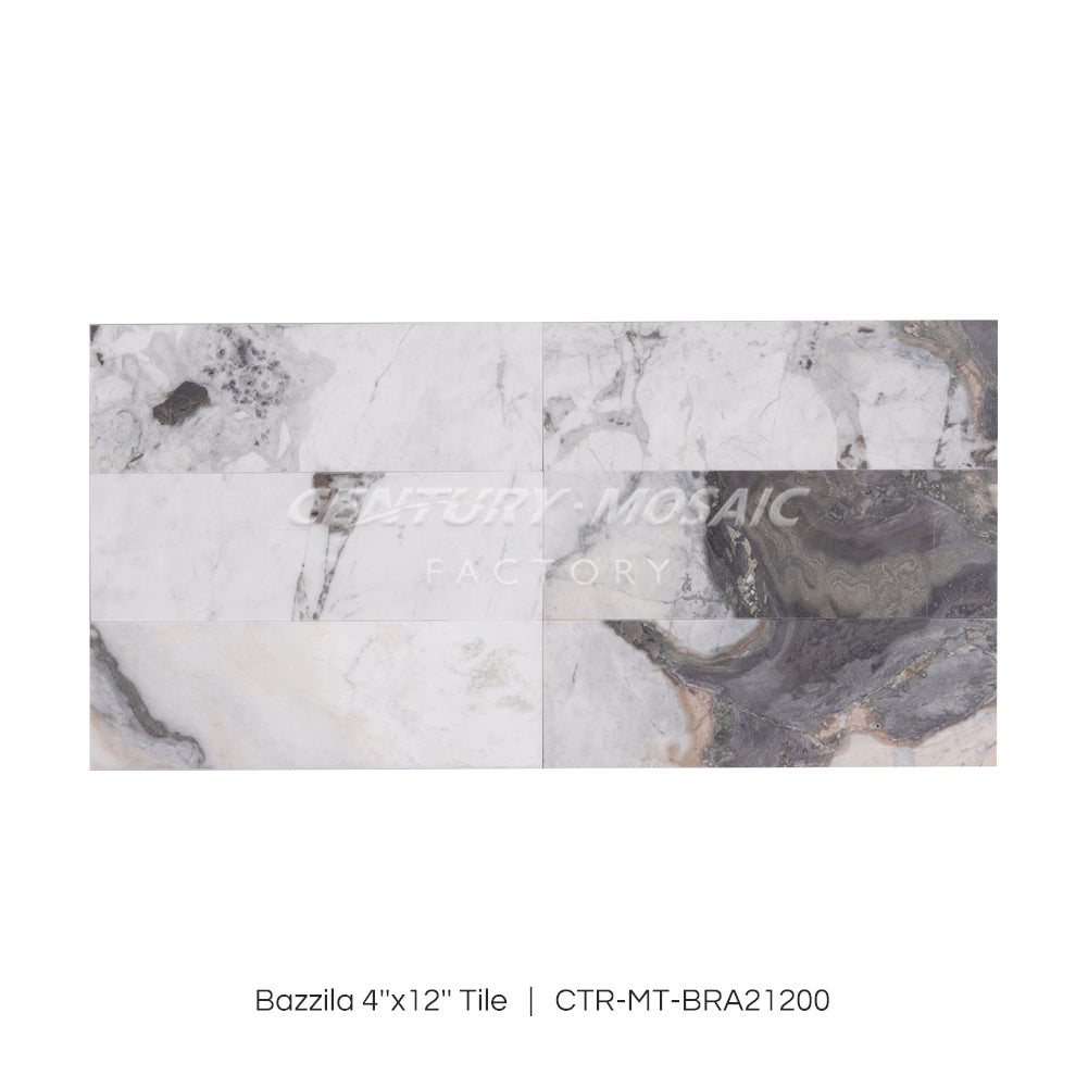 Bazzila Marble White Polished Honed Tile Wholesale – Centurymosaic
