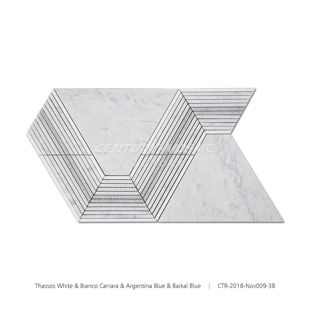 Dreaming of Sicily Marble White Irregular Shape Polished Mosaic Wholes ...