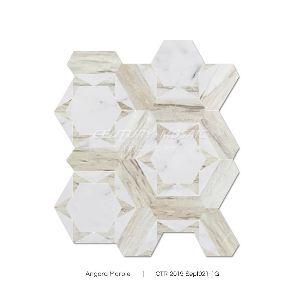 Angora Marble Beige Rhombus Polished Mosaic Wholesale – Centurymosaic