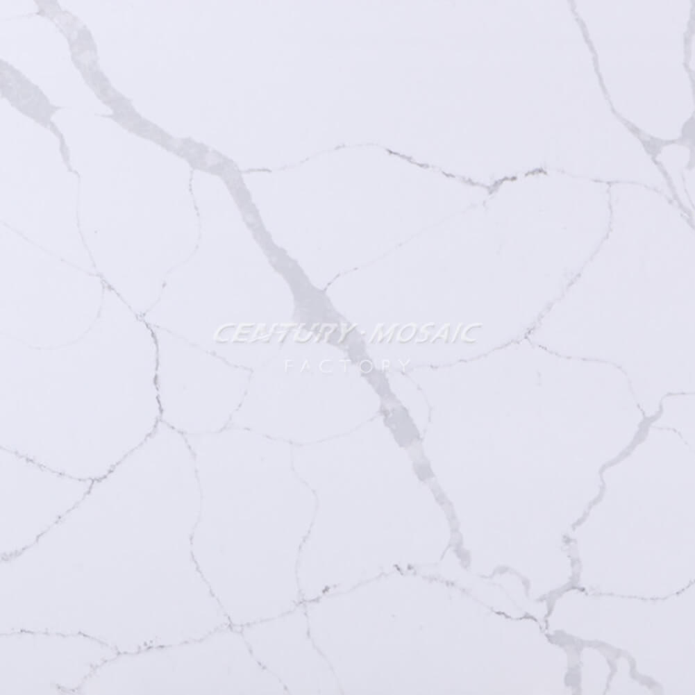 Calacatta Cascade Quartz White 10.49”x5.25” Polished Slab Wholesale ...