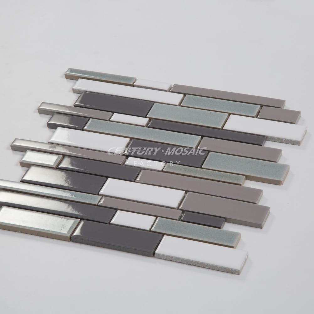 Ceramic Strip Mosaic Mix Color Glossy Wholesale – Centurymosaic