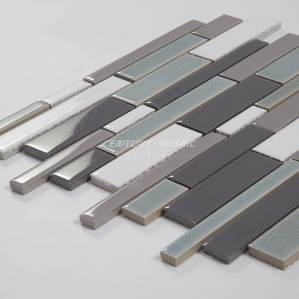 Ceramic Strip Mosaic Mix Color Glossy Wholesale – Centurymosaic