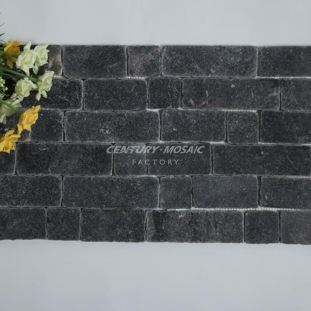 Natural Pure Black Big Chip Brick Culture Stone Tile Wholesale ...