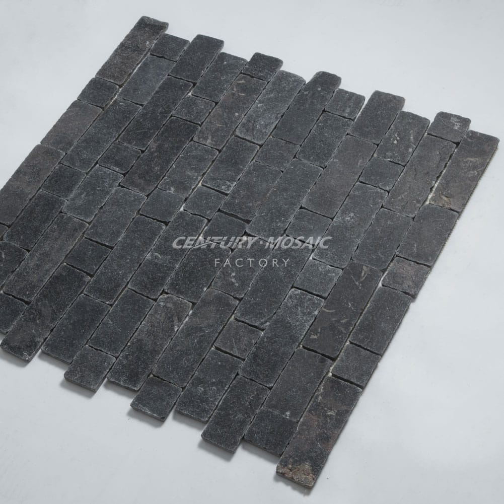 Pure Black Stacked Natural Stone Culture Stone Tile Wholesale ...