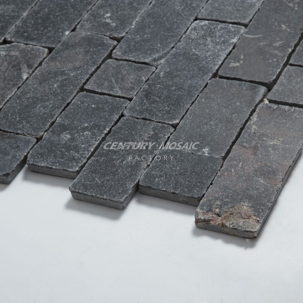 Pure Black Stacked Natural Stone Culture Stone Tile Wholesale ...