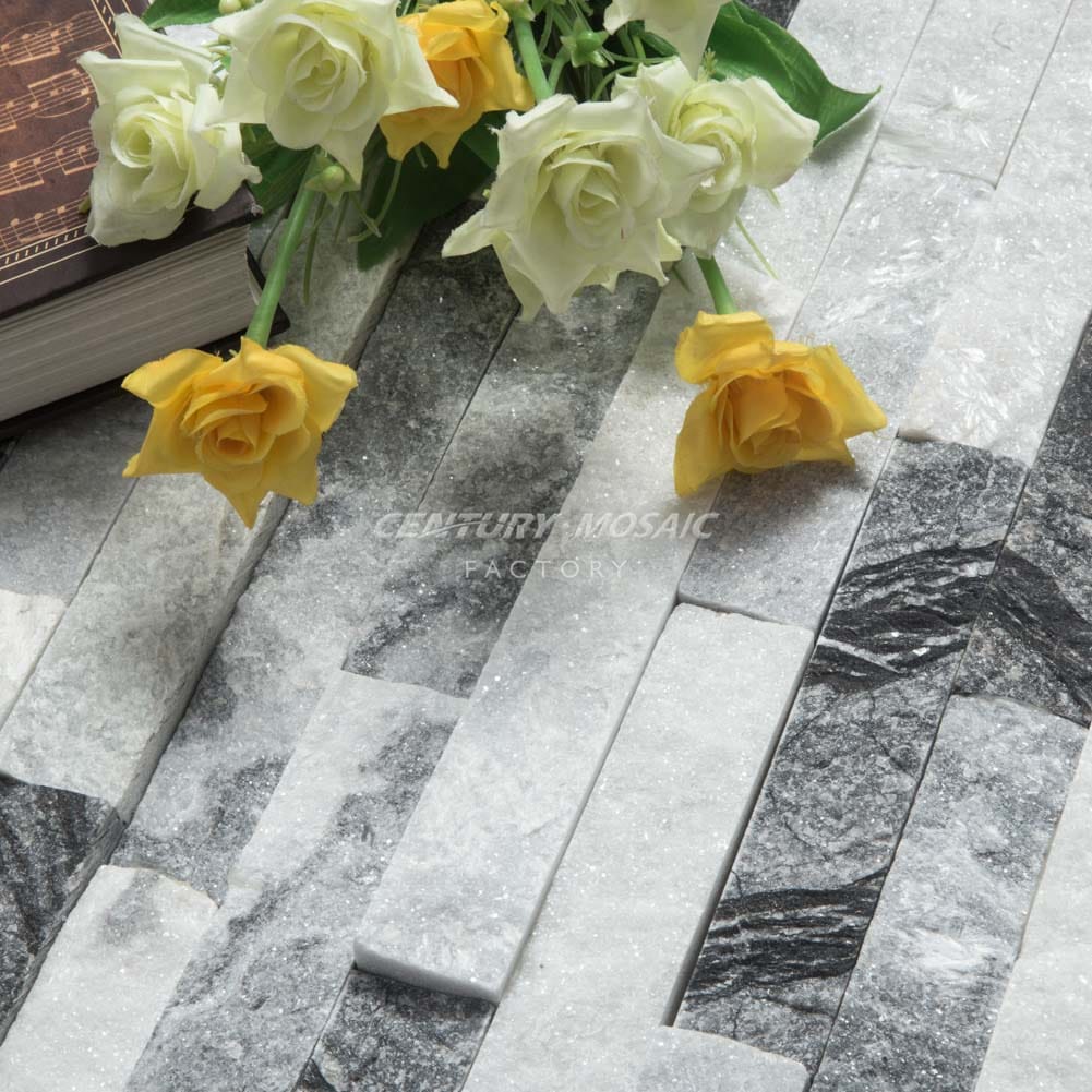 Natural Black and White Grey Split Culture Stone Wholesale – Centurymosaic