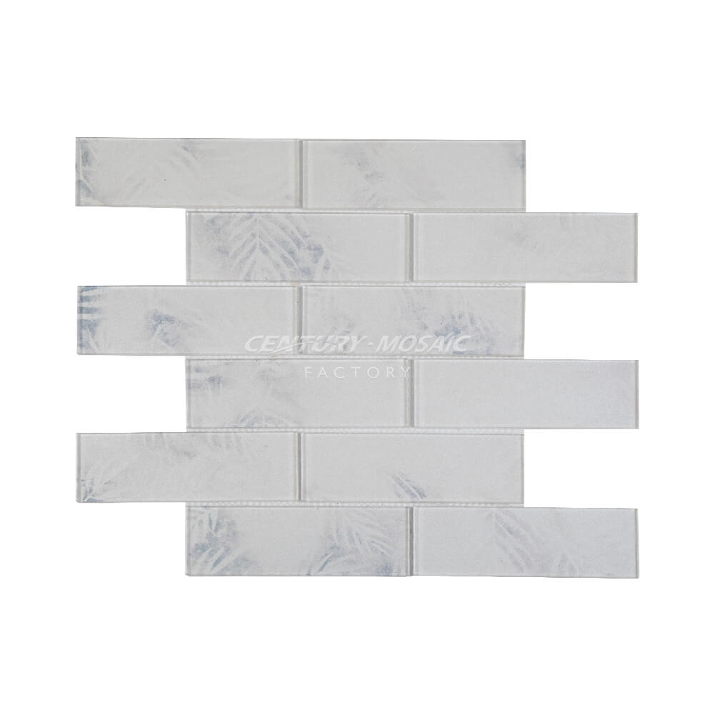 2’‘x6’‘ Glass Brick Mosaic Tile White Brick Glossy Wholesale ...