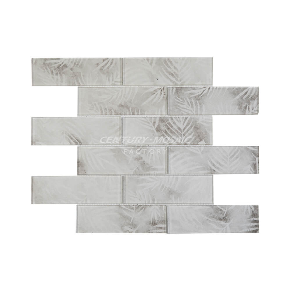 2’‘x6’‘ Glass Brick Mosaic Tile White Brick Glossy Wholesale ...