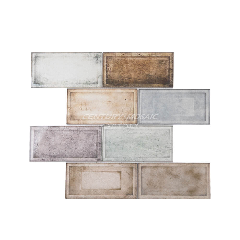 Mixed Color Brick Glass Mosaic Colorful Brick Glossy Wholesale ...