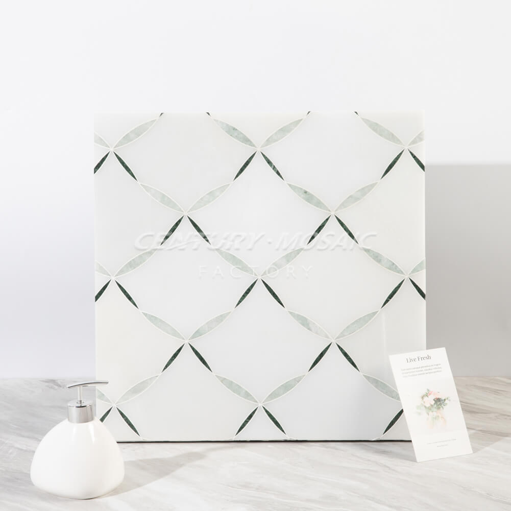 Whisper Leaves Waterjet Marble White Polished Mosaic Thailand Wholesal ...