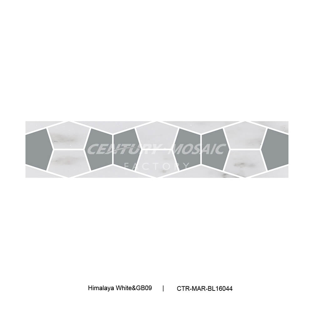 Himalaya White&GB09 Marble Polished Border Tile Wholesale – Centurymosaic