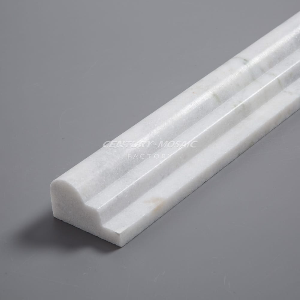 Bianco Diamante Marble White Polished Chair Rail Wholesale – Centurymosaic