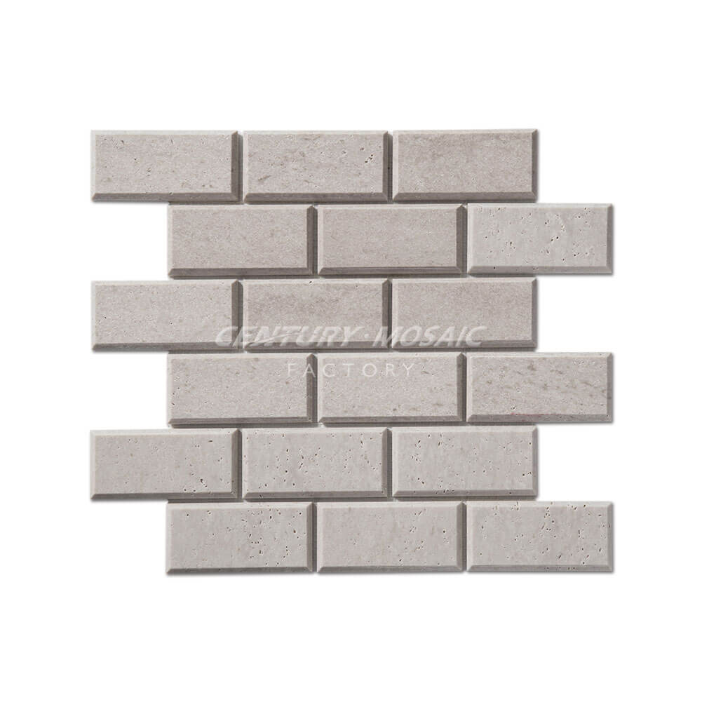 Ivory Travertine Stone Ivory Square Polished Mosaic Wholesale ...