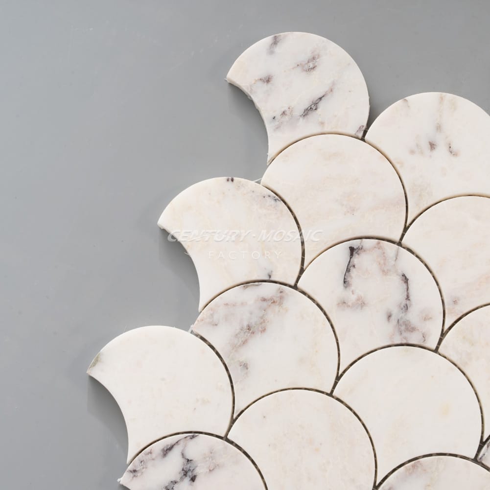 Venus Violet Marble Grey Scallop Fan Polished Marble Mosaic Tile Whole ...
