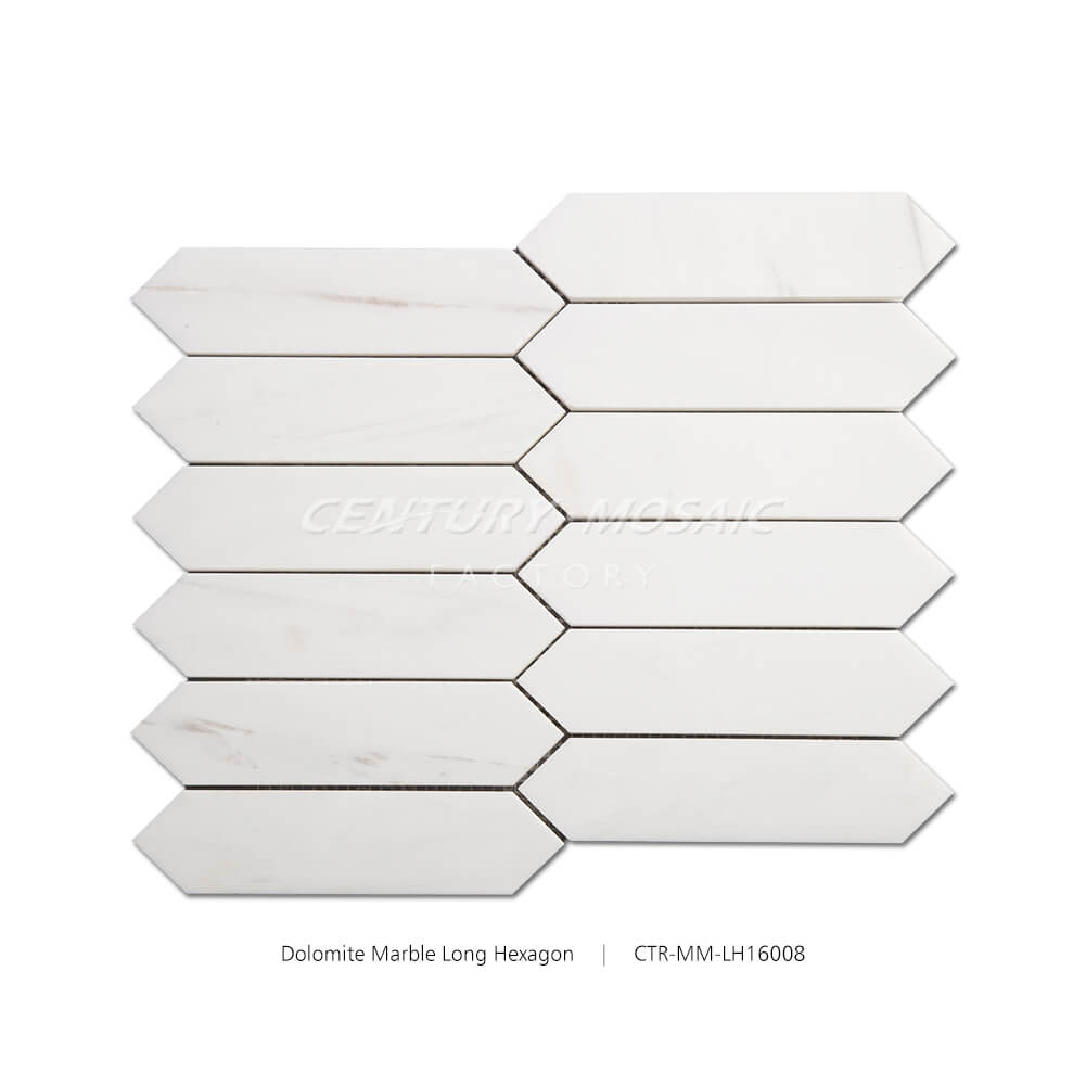 Long Hexagon Marble Mosaic Tile Collection Wholesale – Centurymosaic