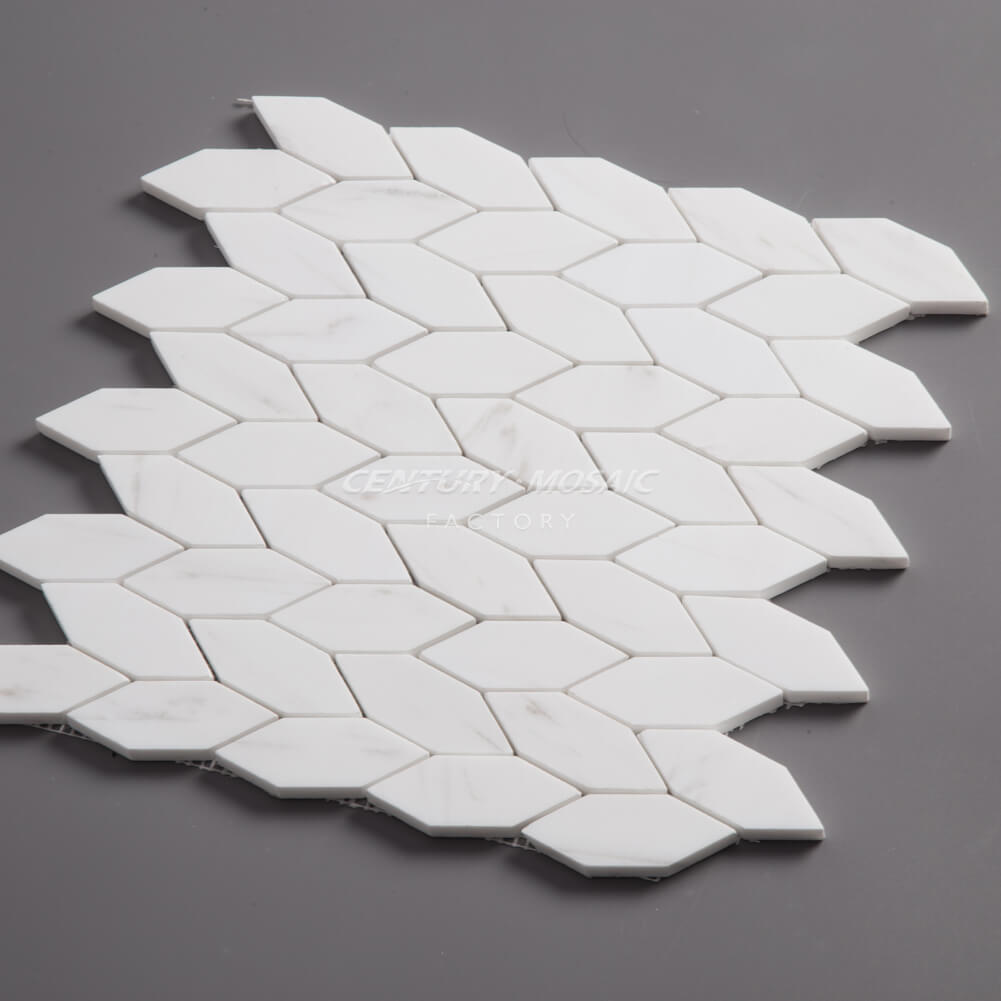 Copy of Dolomite Marble Long Hexagon Tilted White Mosaic Wholesale ...