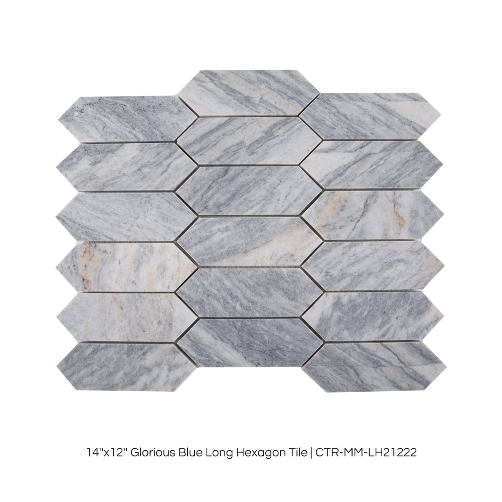 Long Hexagon Marble Mosaic Tile Collection Wholesale – Centurymosaic