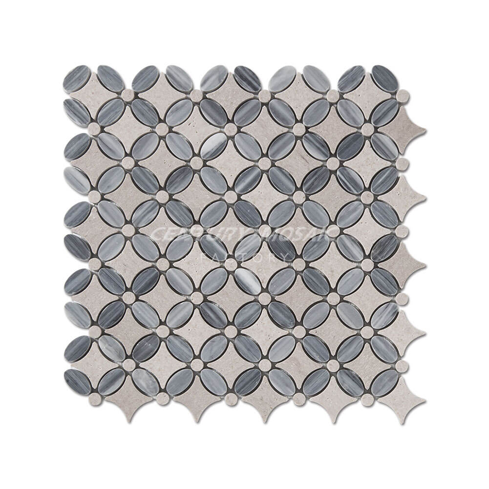 Ivory Travertine Stone Ivory Square Polished Mosaic Wholesale ...