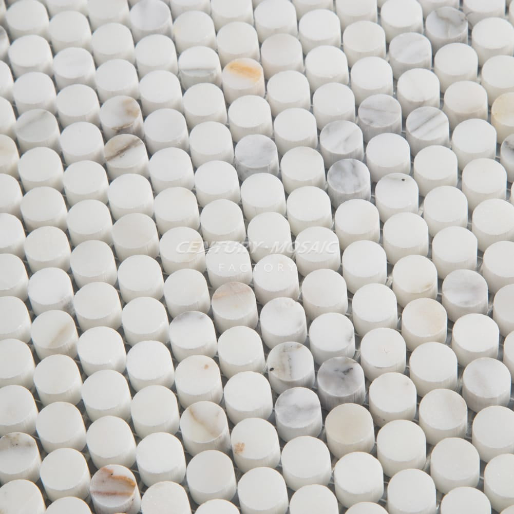 1/2" Penny Round Marble Mosaic Tile Collection Wholesale – Centurymosaic
