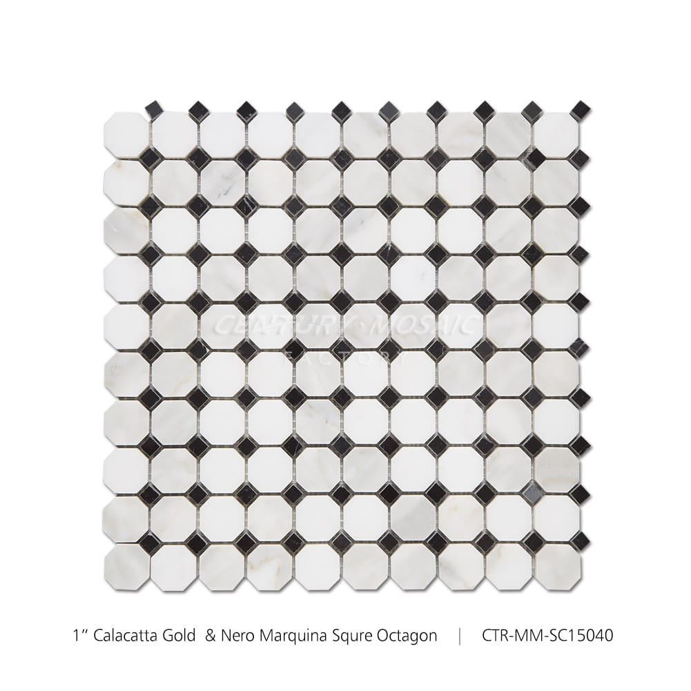 1" Square Octagon Marble Mosaic Collection Wholesale – Centurymosaic
