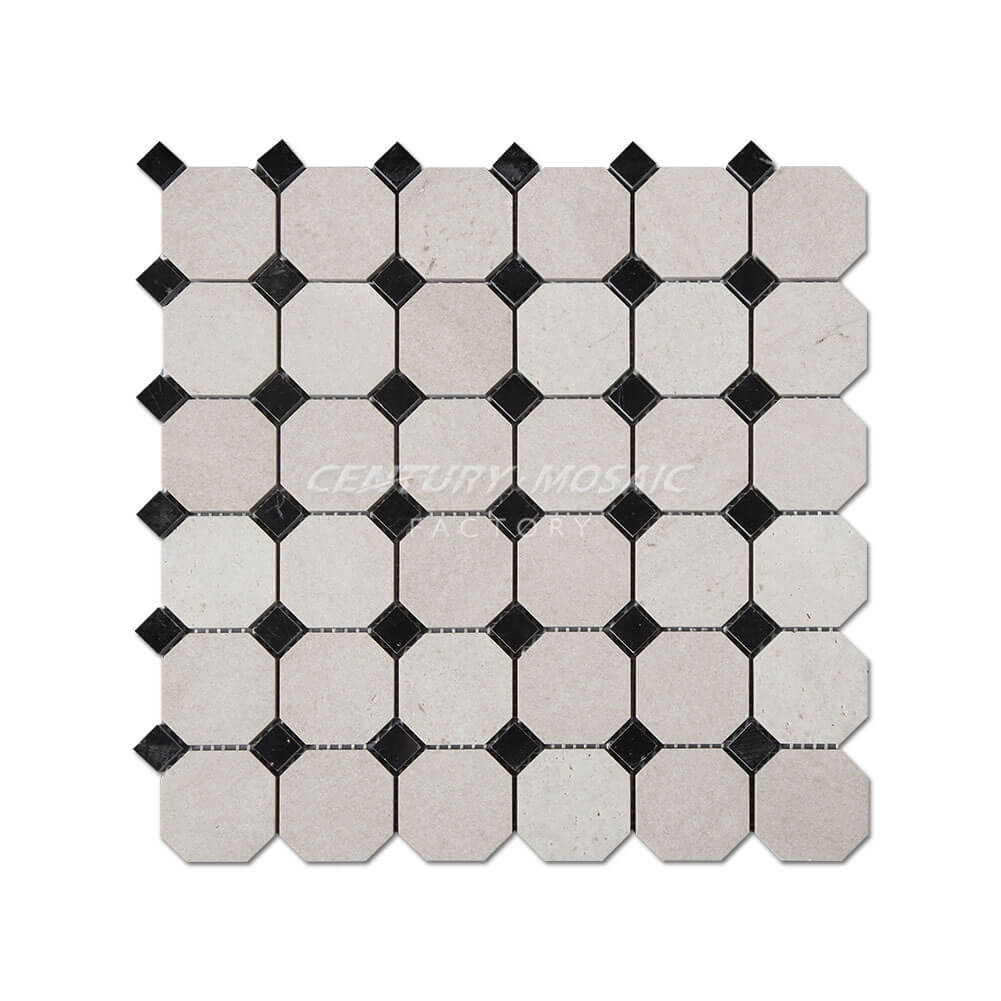 Ivory Travertine Stone Ivory Square Polished Mosaic Wholesale ...