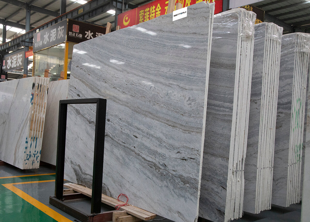 Glorious Blue Marble White & Blue Polished Slab Wholesale – Centurymosaic