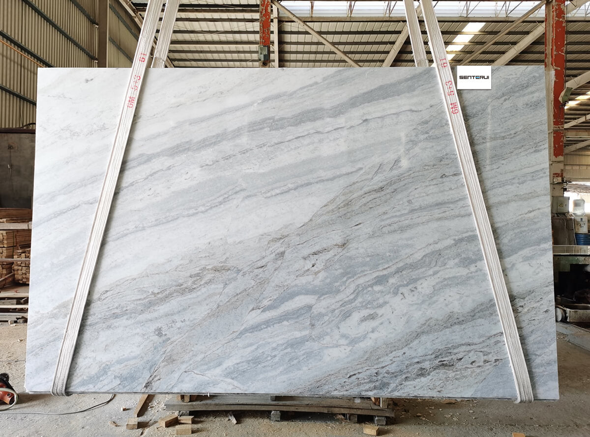 Glorious Blue Marble White & Blue Polished Slab Wholesale – Centurymosaic