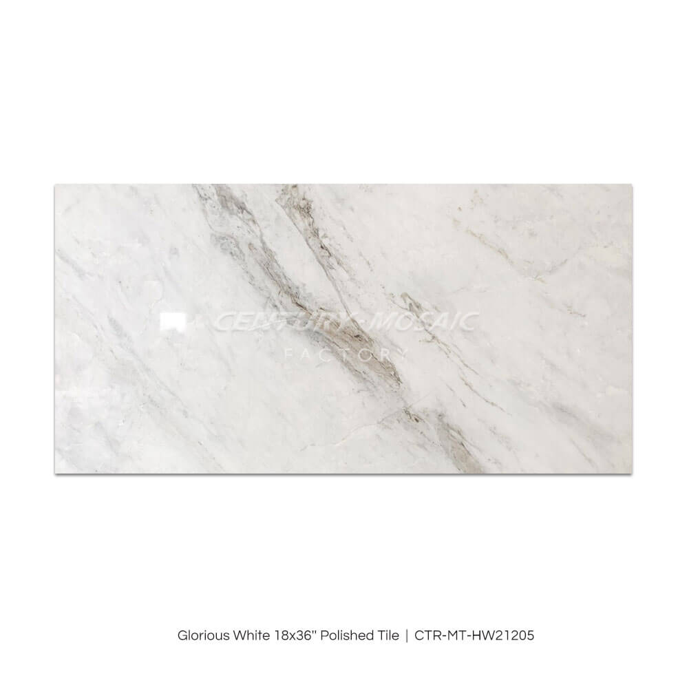 Glorious White Marble 12″x24“ Polished Tile Wholesale – Centurymosaic