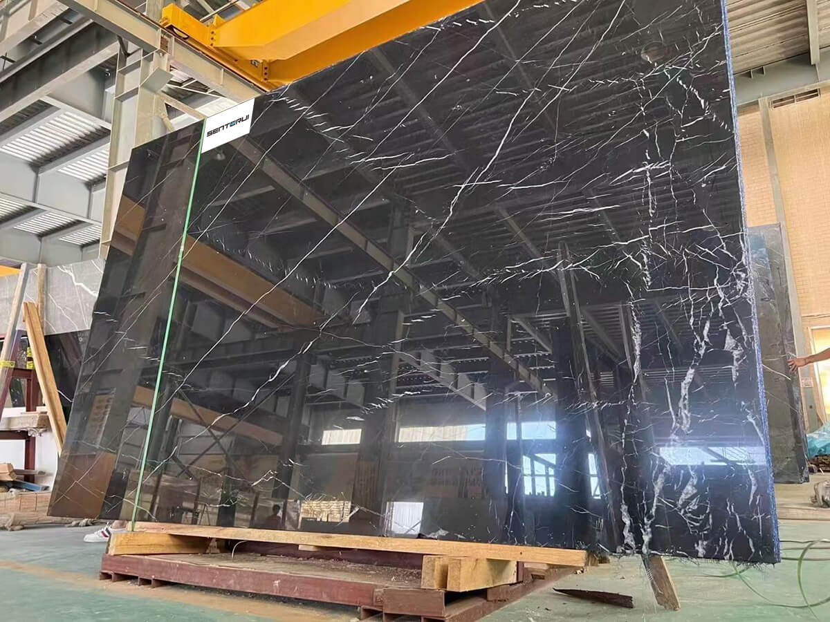 Nero Marquina Marble Black Polished Slab Wholesale – Centurymosaic