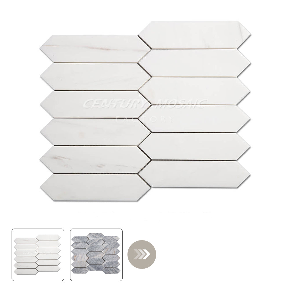 Long Hexagon Marble Mosaic Tile Collection Wholesale – Centurymosaic