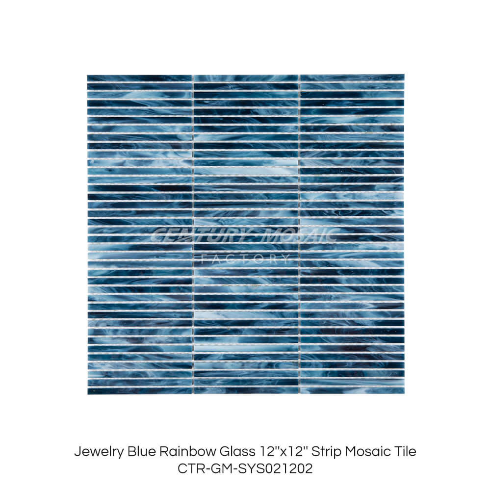 Rainbow Glass Strip Mosaic White Strip Glossy Wholesale – Centurymosaic